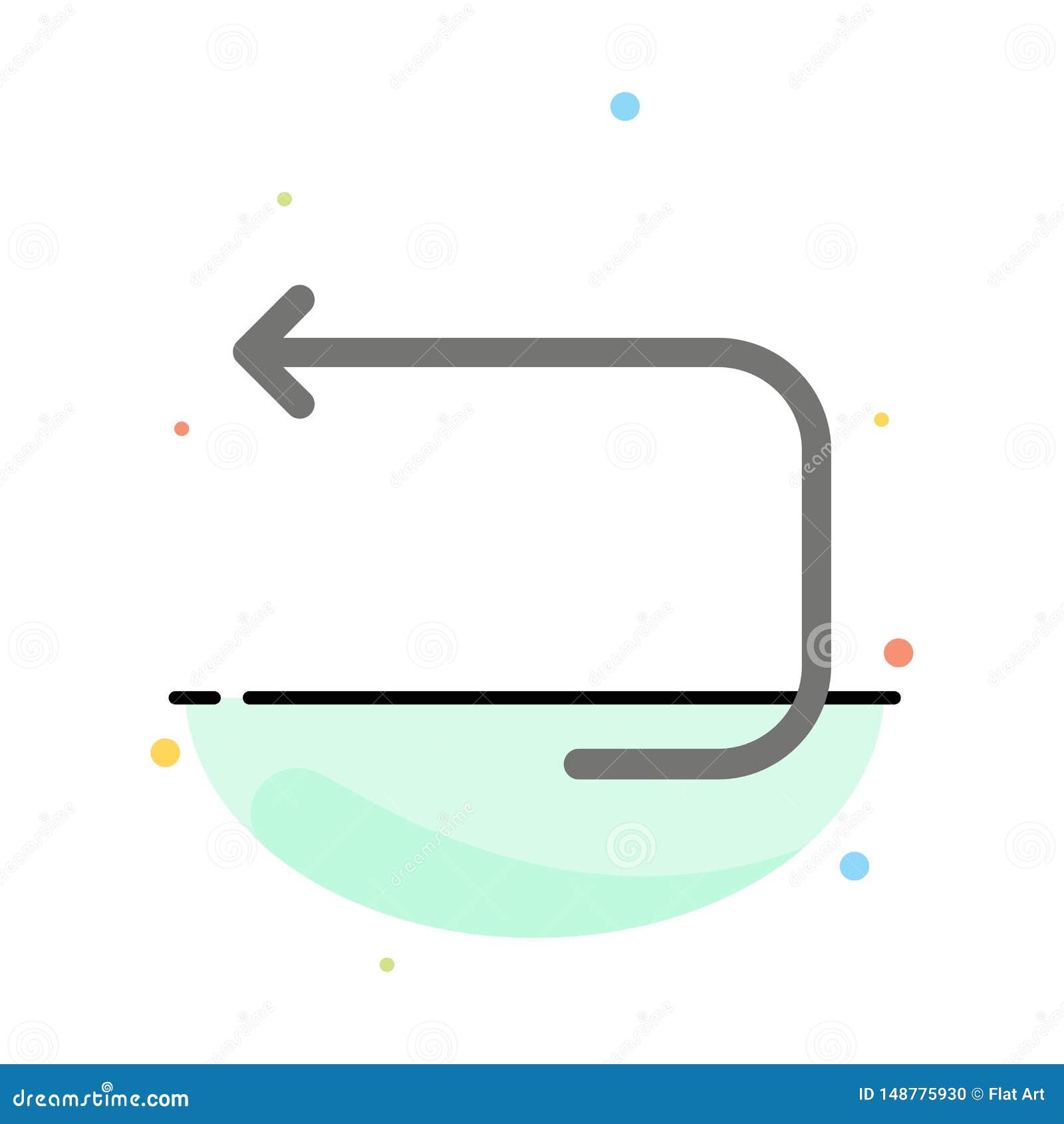 Arrow, Loop, Loop Arrow, Back Abstract Flat Color Icon Template Stock ...