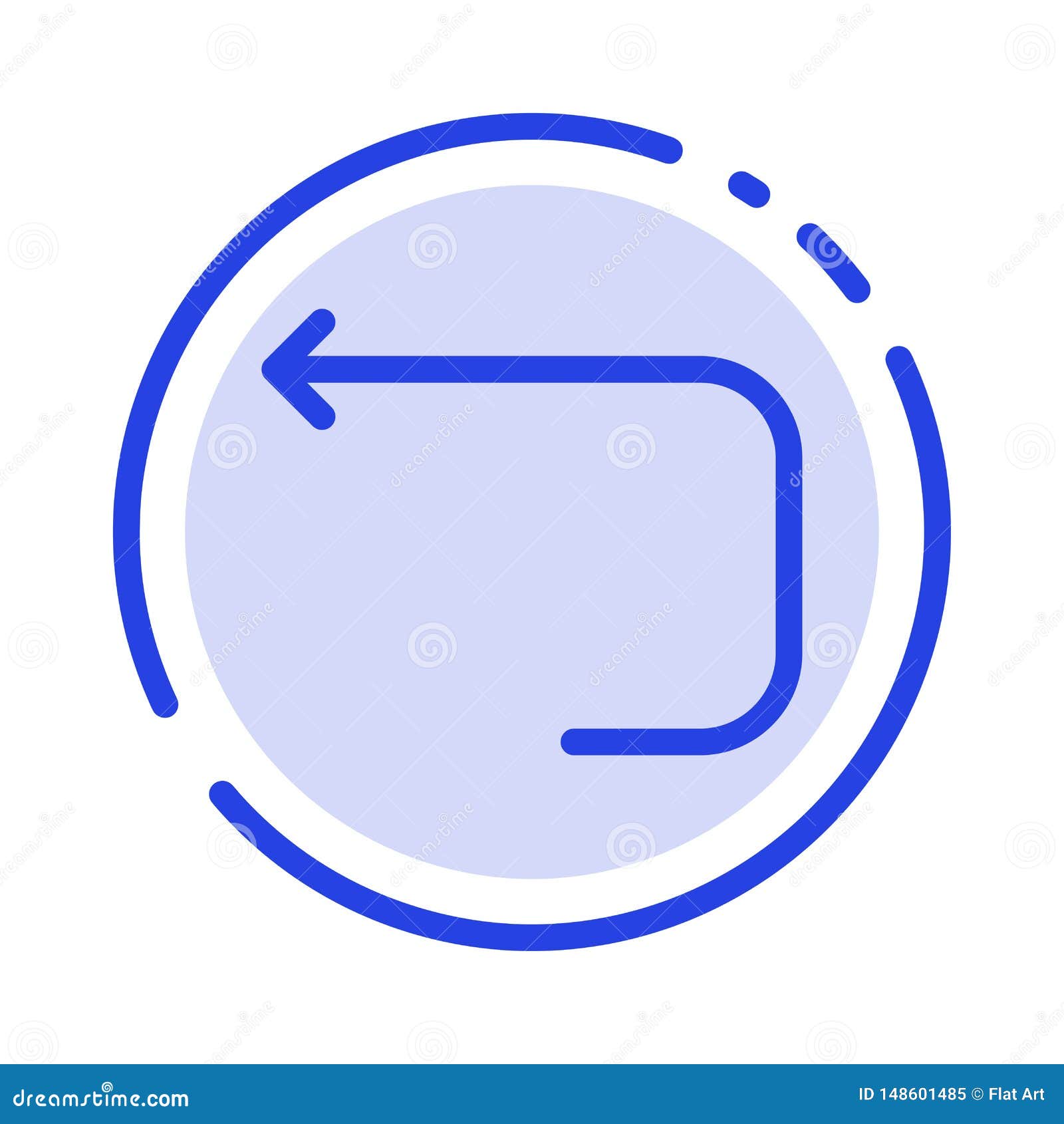 Arrow, Loop, Loop Arrow, Back Blue Dotted Line Line Icon Stock Vector ...