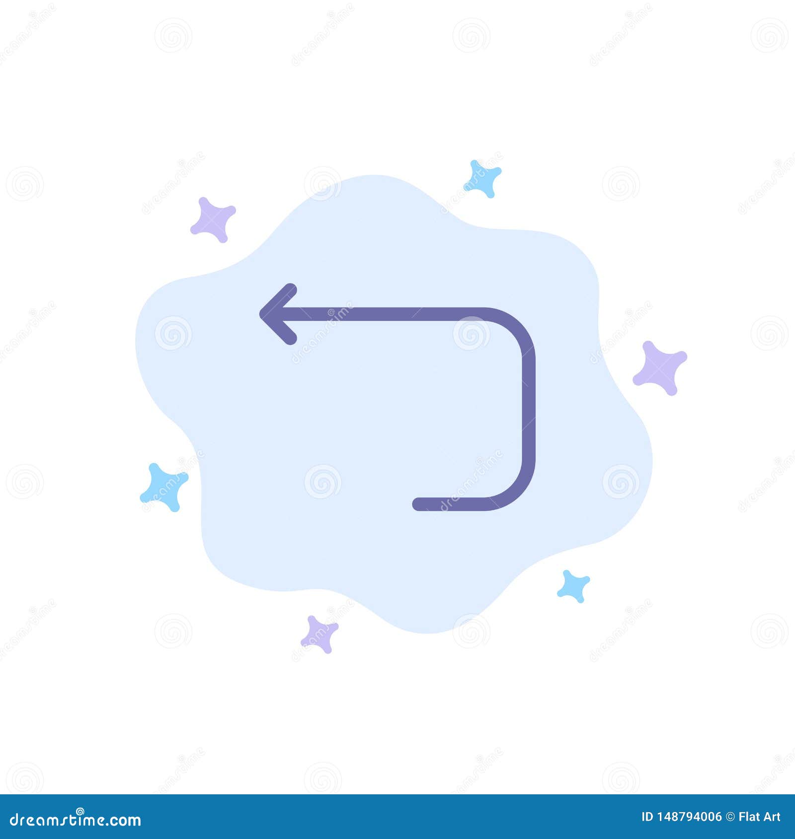 Arrow, Loop, Loop Arrow, Back Blue Icon on Abstract Cloud Background ...