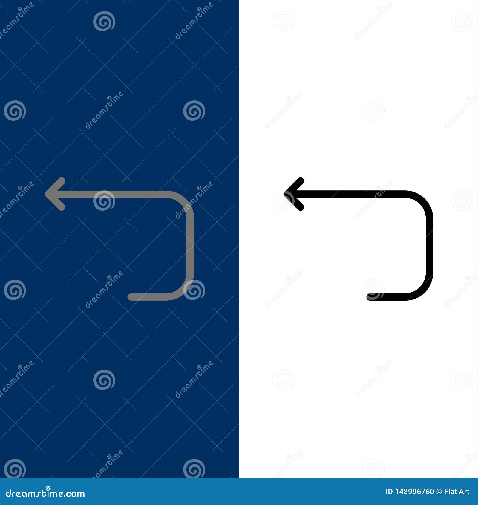 Arrow, Loop, Loop Arrow, Back Icons. Flat and Line Filled Icon Set ...