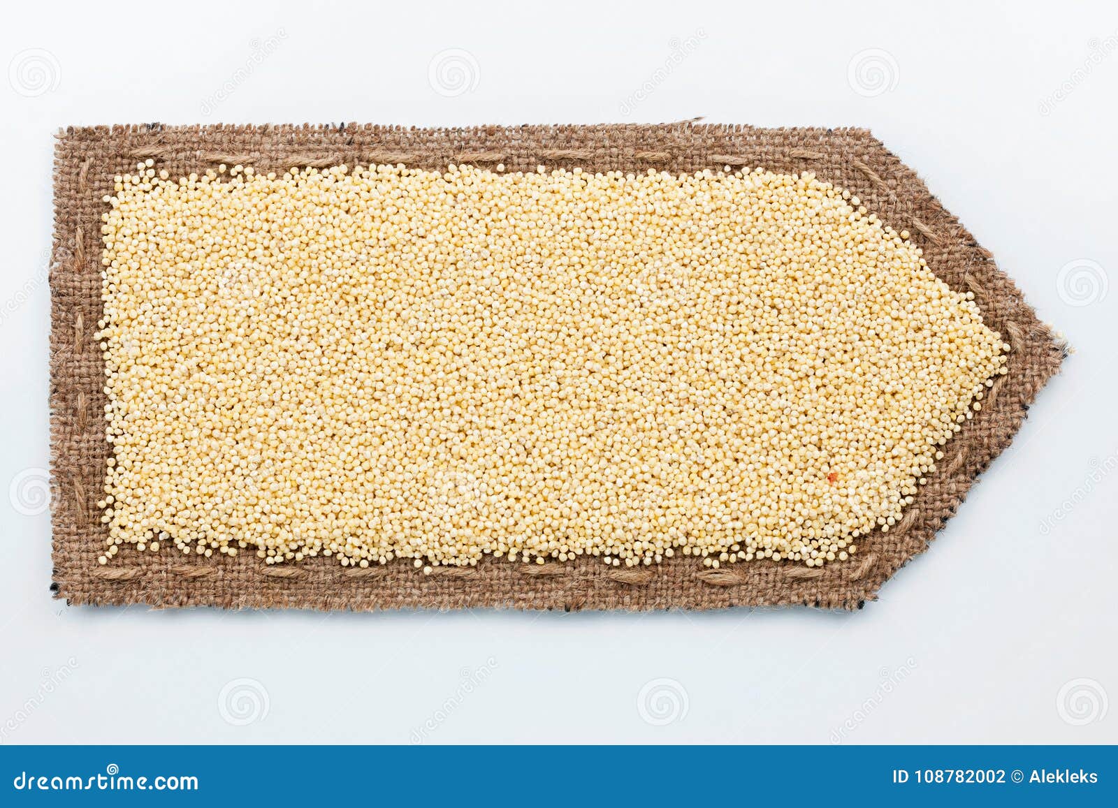 Arrow Made of Burlap with Millet Grains. Stock Photo - Image of ...