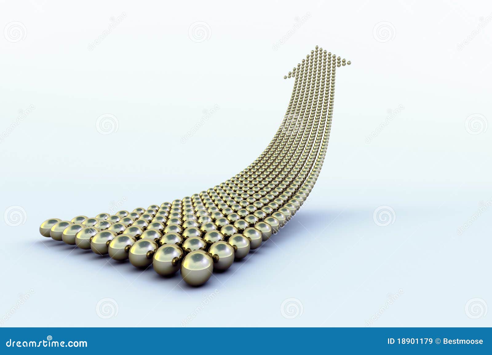Arrow made of golden balls stock illustration. Illustration of metallic ...