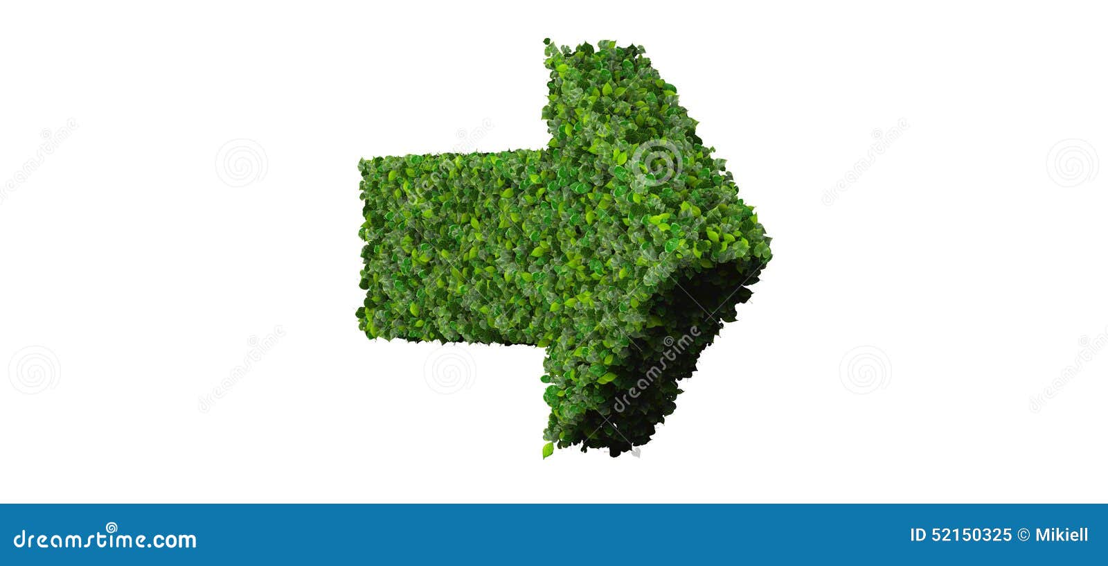 Arrow Made from Green Leaves. 3D Render. Stock Illustration ...