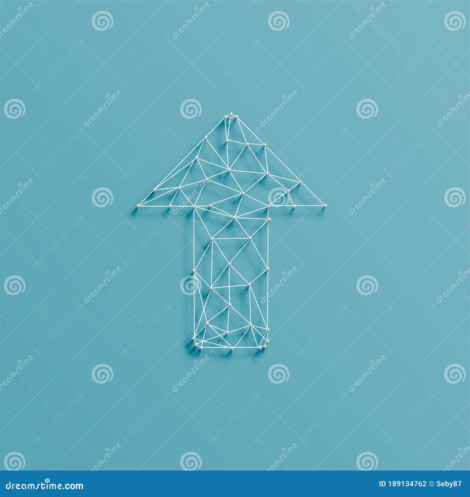 An Arrow Made by Lines and Pins, 3D Realistic, Vector Illustration ...