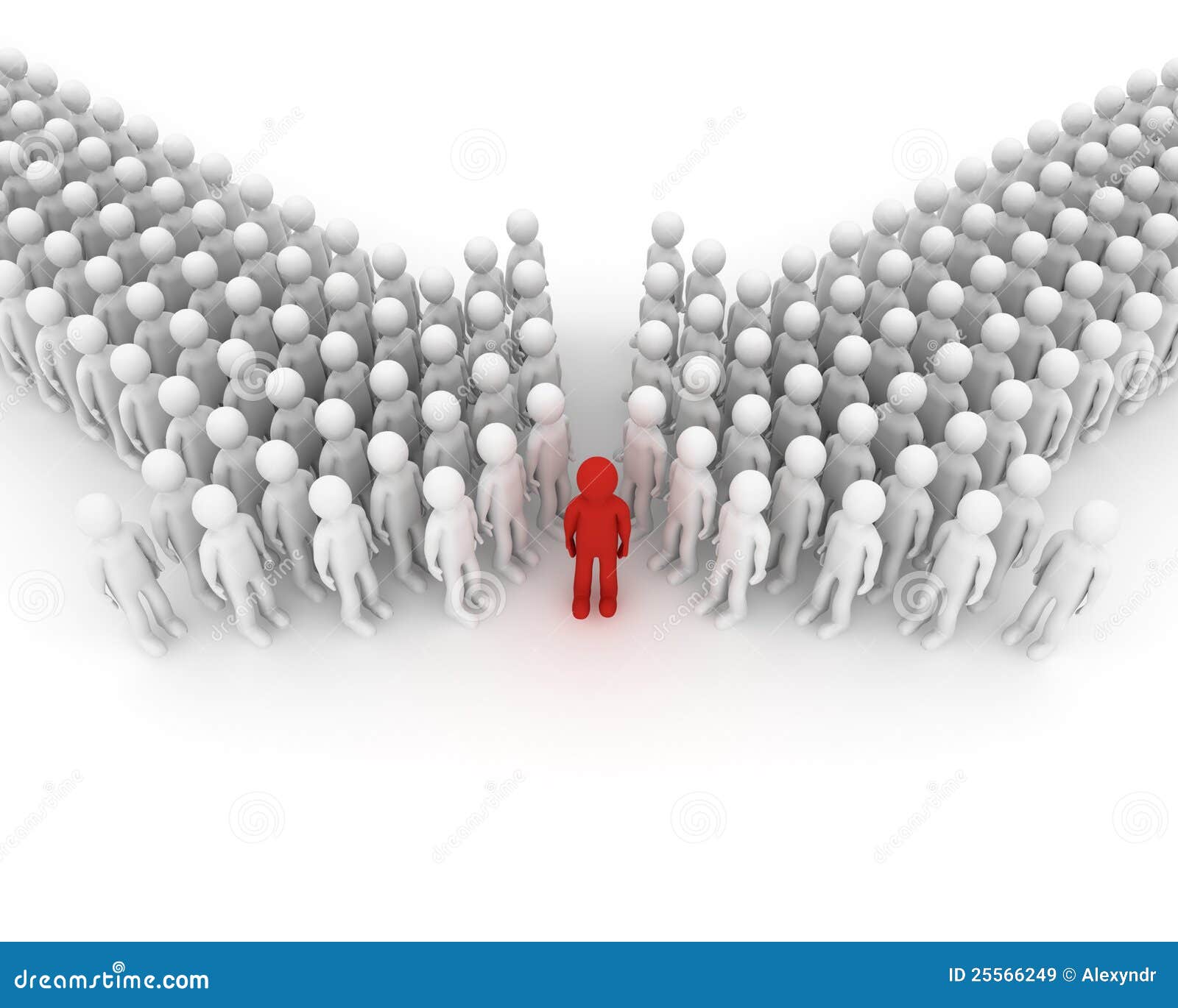 Arrow Made of People. 3D Image. Stock Illustration - Illustration of ...