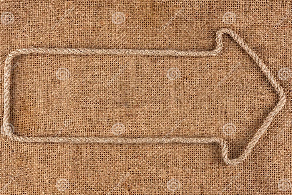 Arrow Made of Rope Lying on Burlap Stock Image - Image of arrows ...