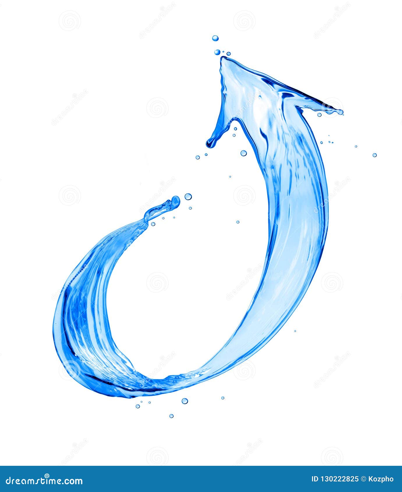 Arrow Made of Water Splashes. Conceptual Image on a White Stock Image ...