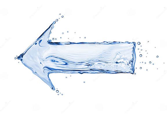 Arrow Made of Water on a White Background Stock Image - Image of ...
