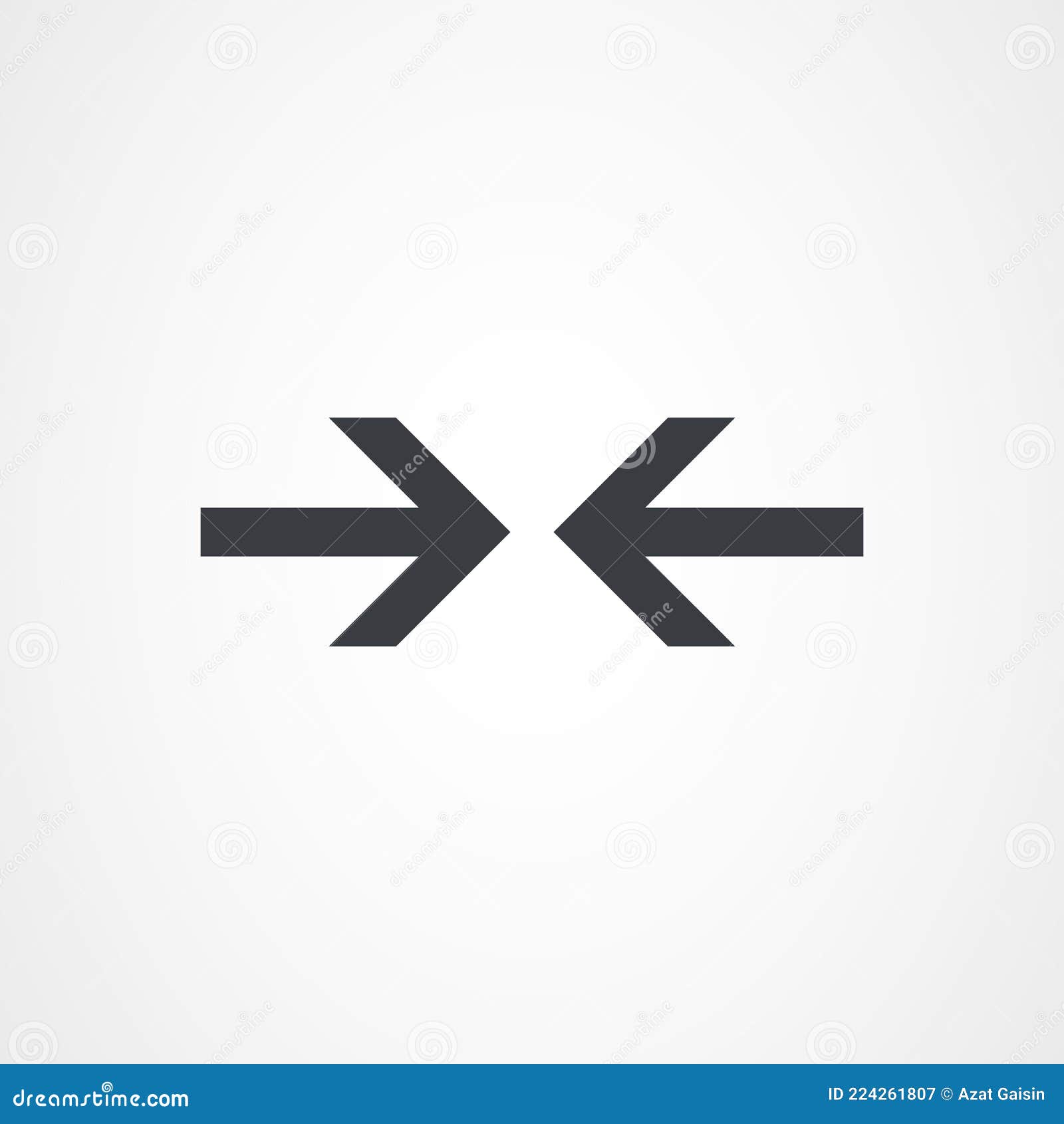 Arrow meeting, arrow icon stock illustration. Illustration of right ...