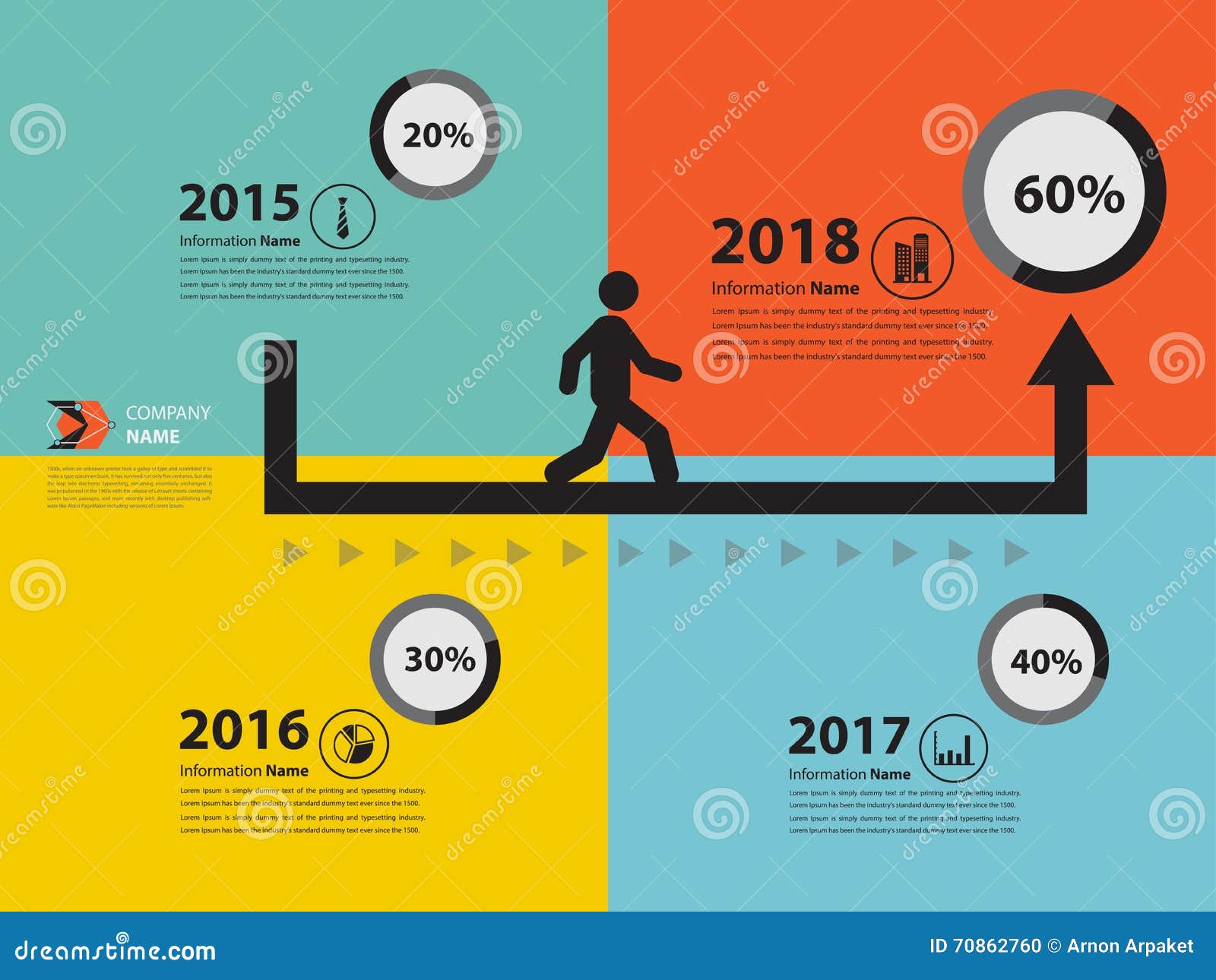 Arrow Milestone and Timeline for Business Presentation Stock Vector ...