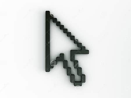 Arrow mouse cursor in 3d stock illustration. Illustration of symbol ...