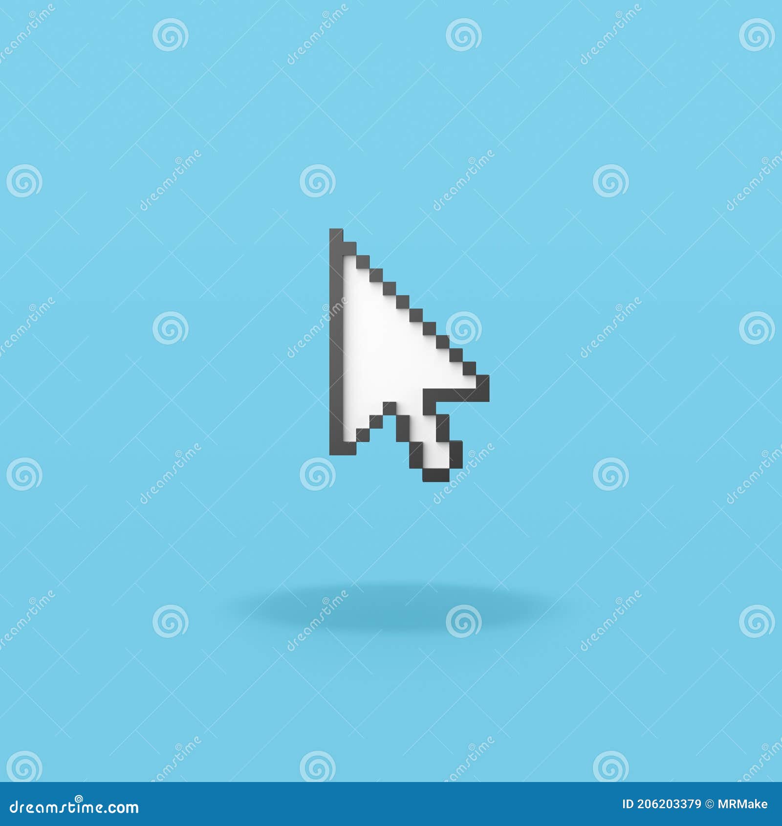 Arrow Mouse Pointer Pixelated on Blue Background Stock Illustration ...