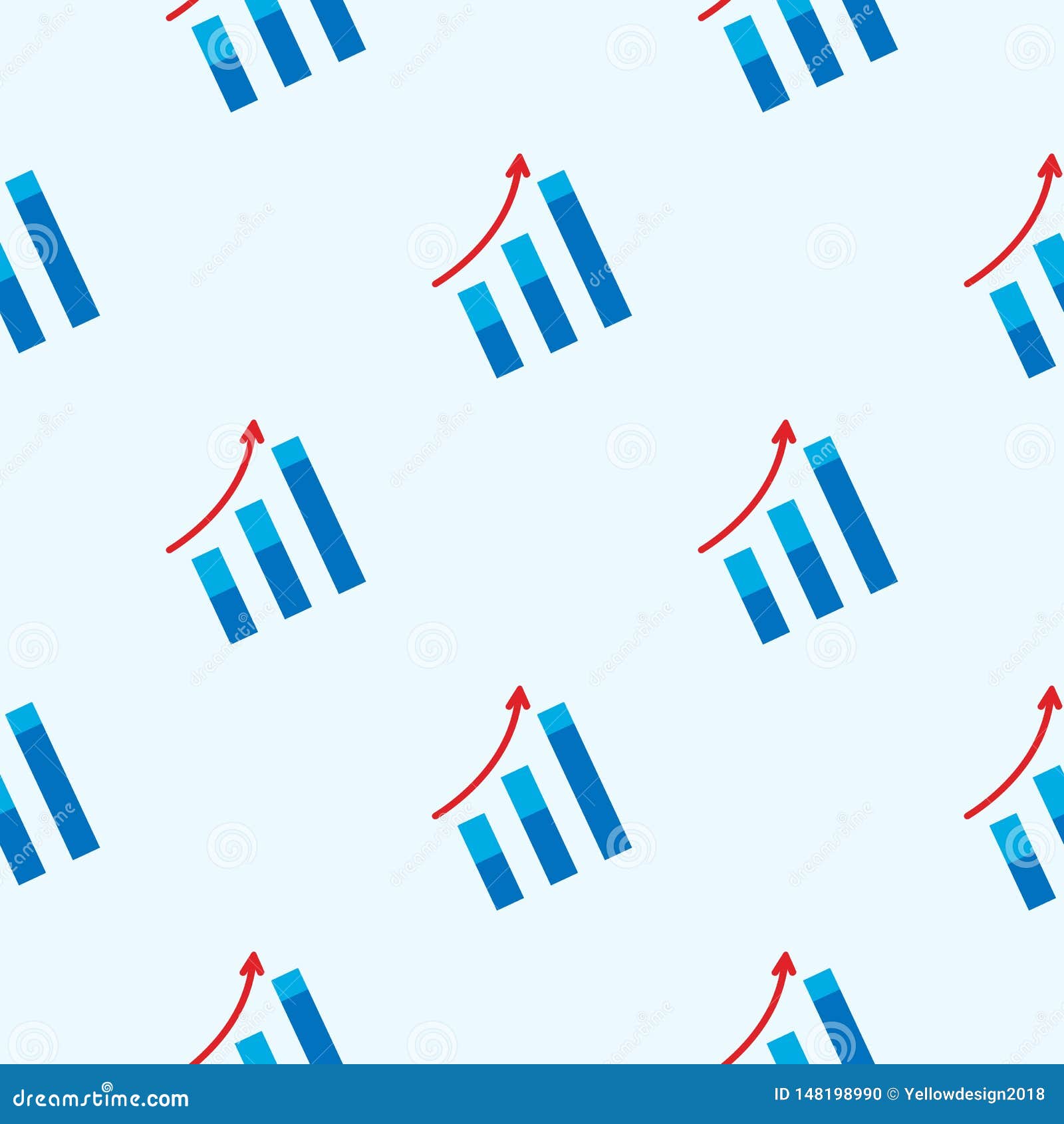 Arrow Move Up Symbol Seamless Pattern. Growing Graph Stock Illustration ...