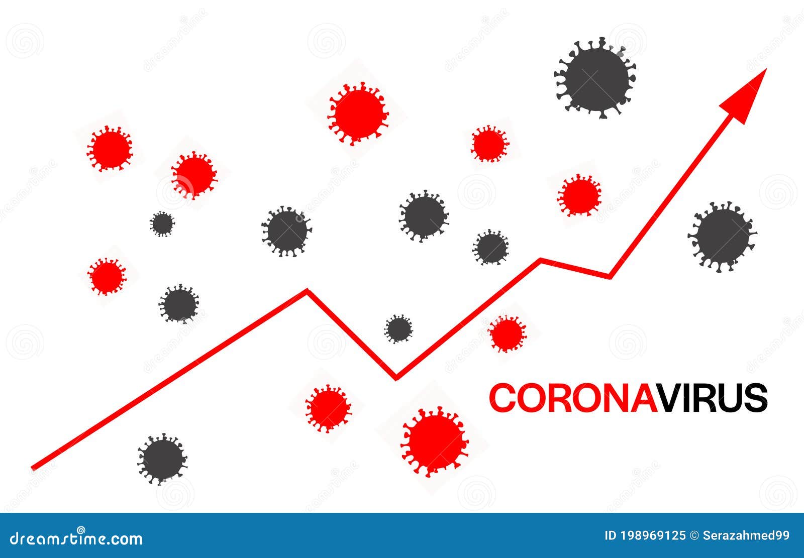Coronavirus Cases Plateau. Hand Draw A Line Graph Of A Sharp Increase ...