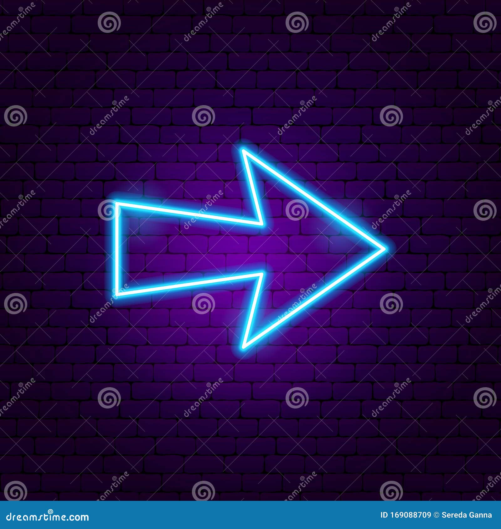 Arrow Neon Sign 5 stock vector. Illustration of interface - 169088709