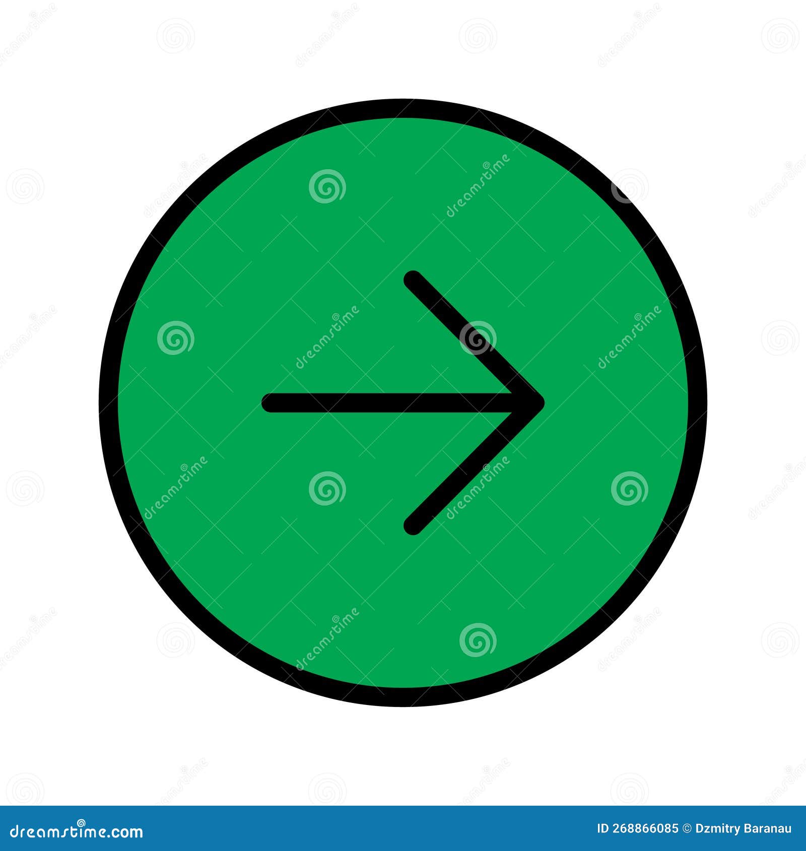 Arrow Next Circle Icon Line Isolated on White Background. Black Flat ...