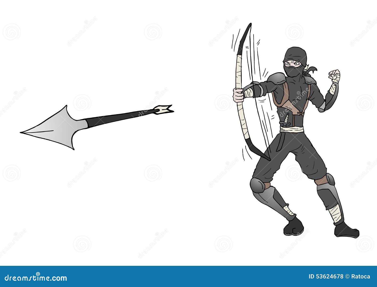 Arrow ninja attack stock vector. Illustration of male - 53624678