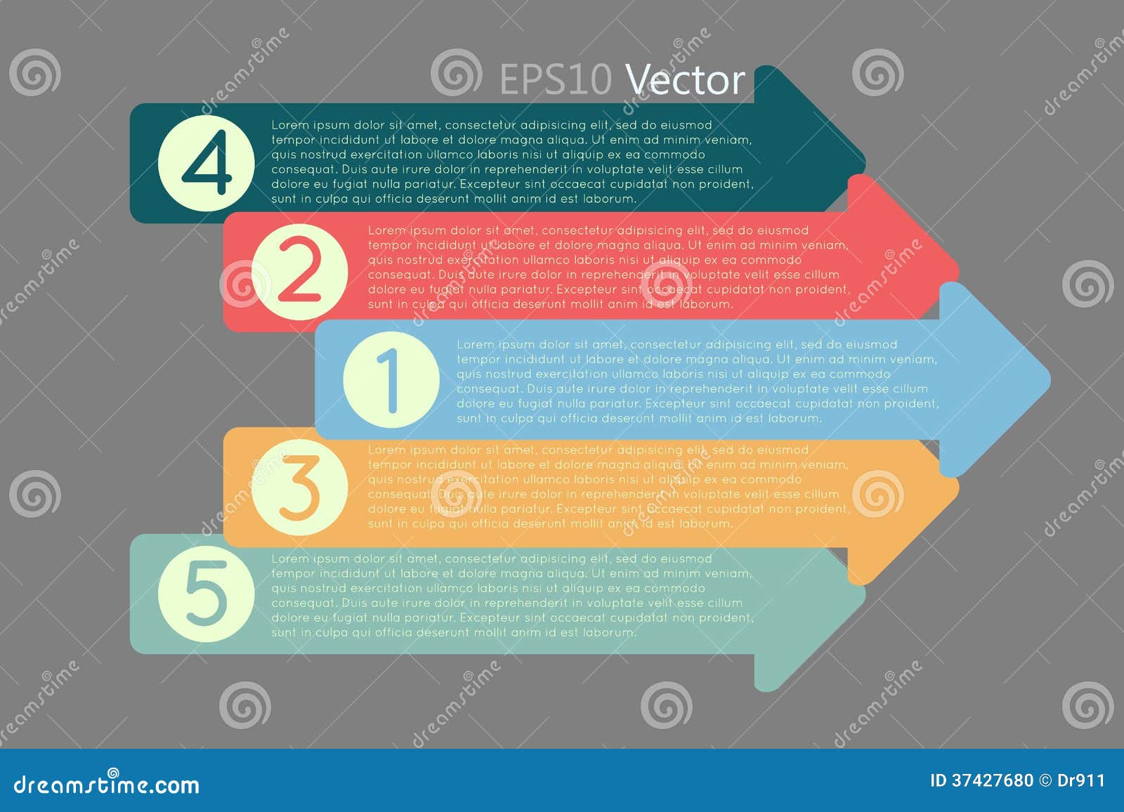 Arrow with numbers stock vector. Illustration of infographic - 37427680