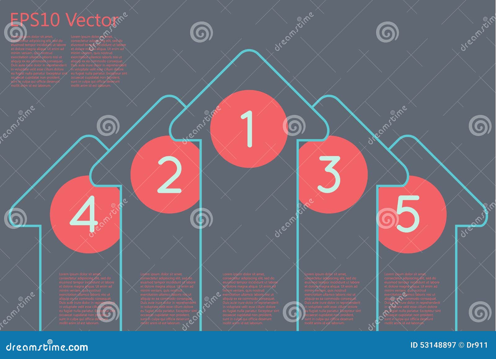 Arrow with numbers stock vector. Illustration of modern - 53148897