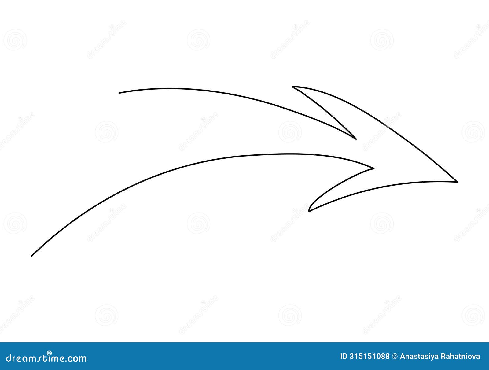 Arrow, One Line Drawing Vector Illustration Stock Vector - Illustration ...