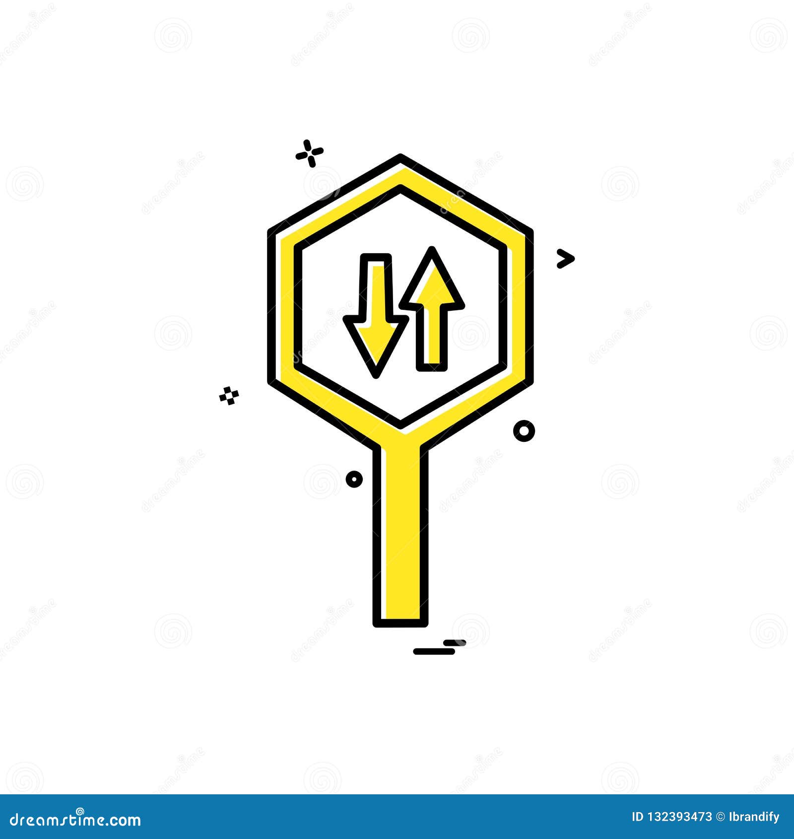 Arrow One Way Road Sign Icon Vector Design Stock Vector - Illustration ...