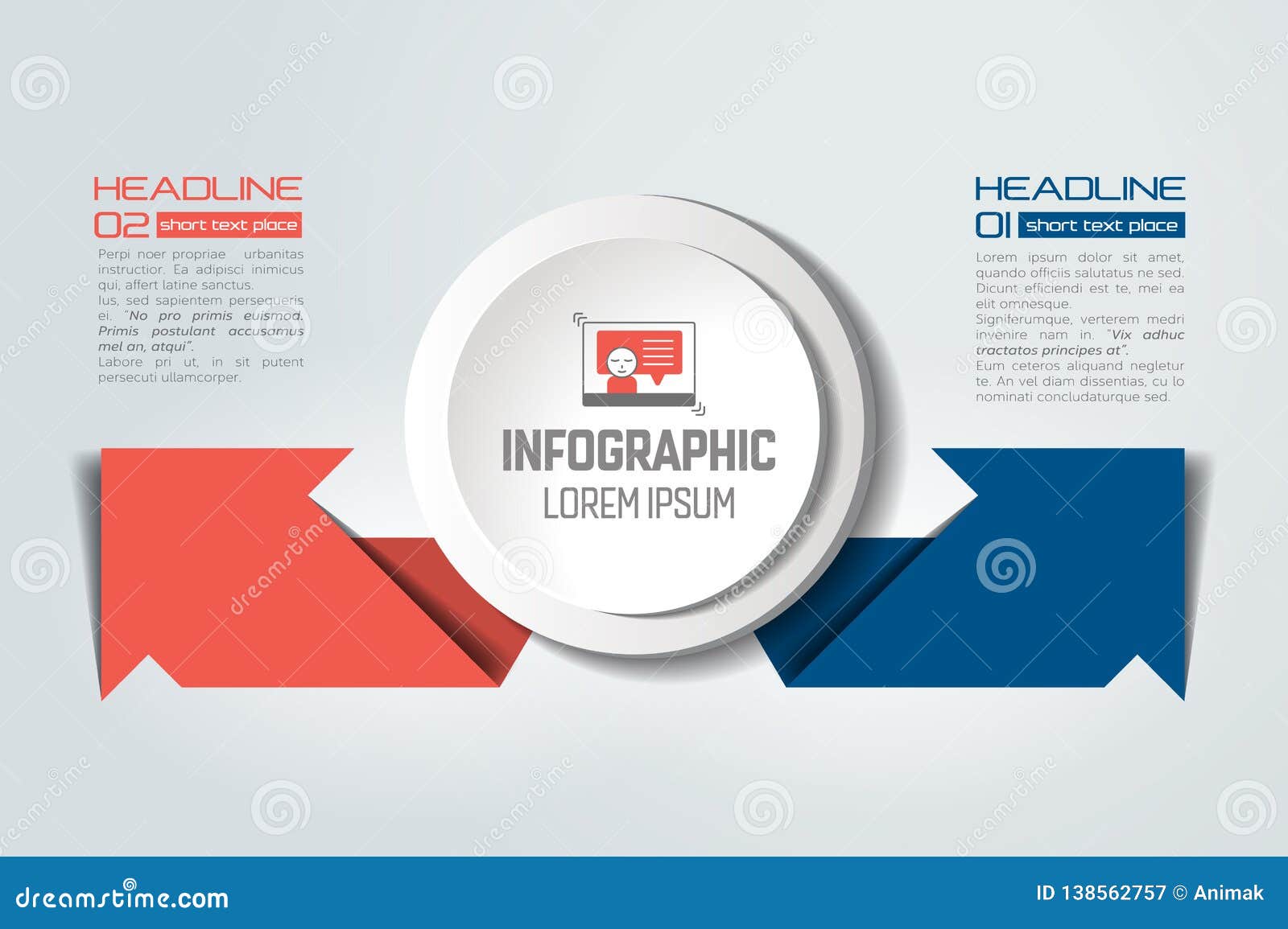 2 Arrow Options, Parts, Steps. Vector Scheme, Chart, Infograph ...