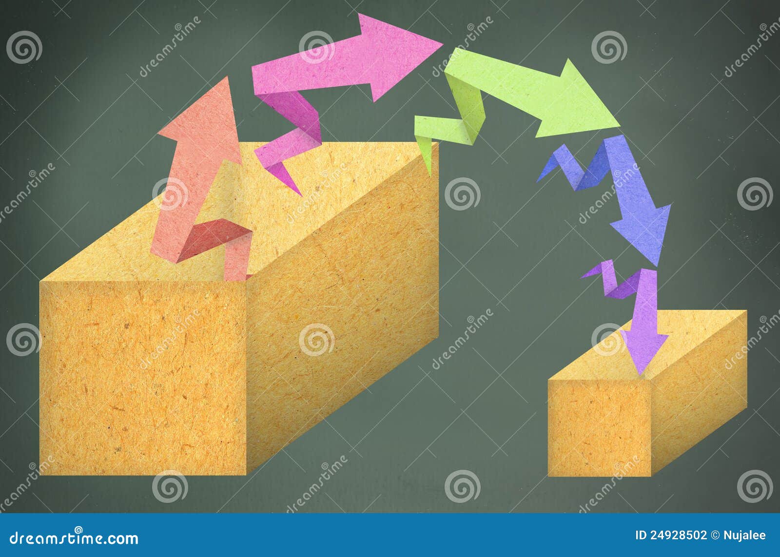 Arrow Origami Paper Texture Style Down To the Box Stock Illustration ...
