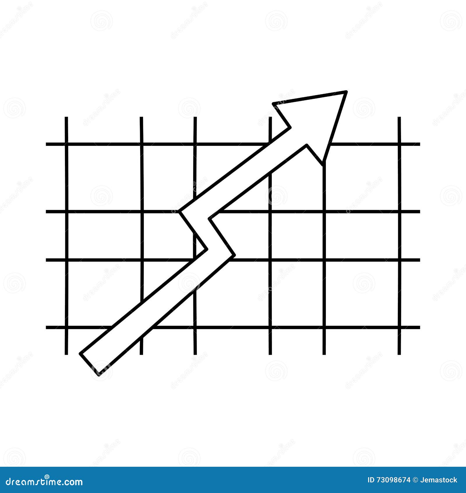 Arrow Over Grid , Vector Illustration Stock Illustration - Illustration ...