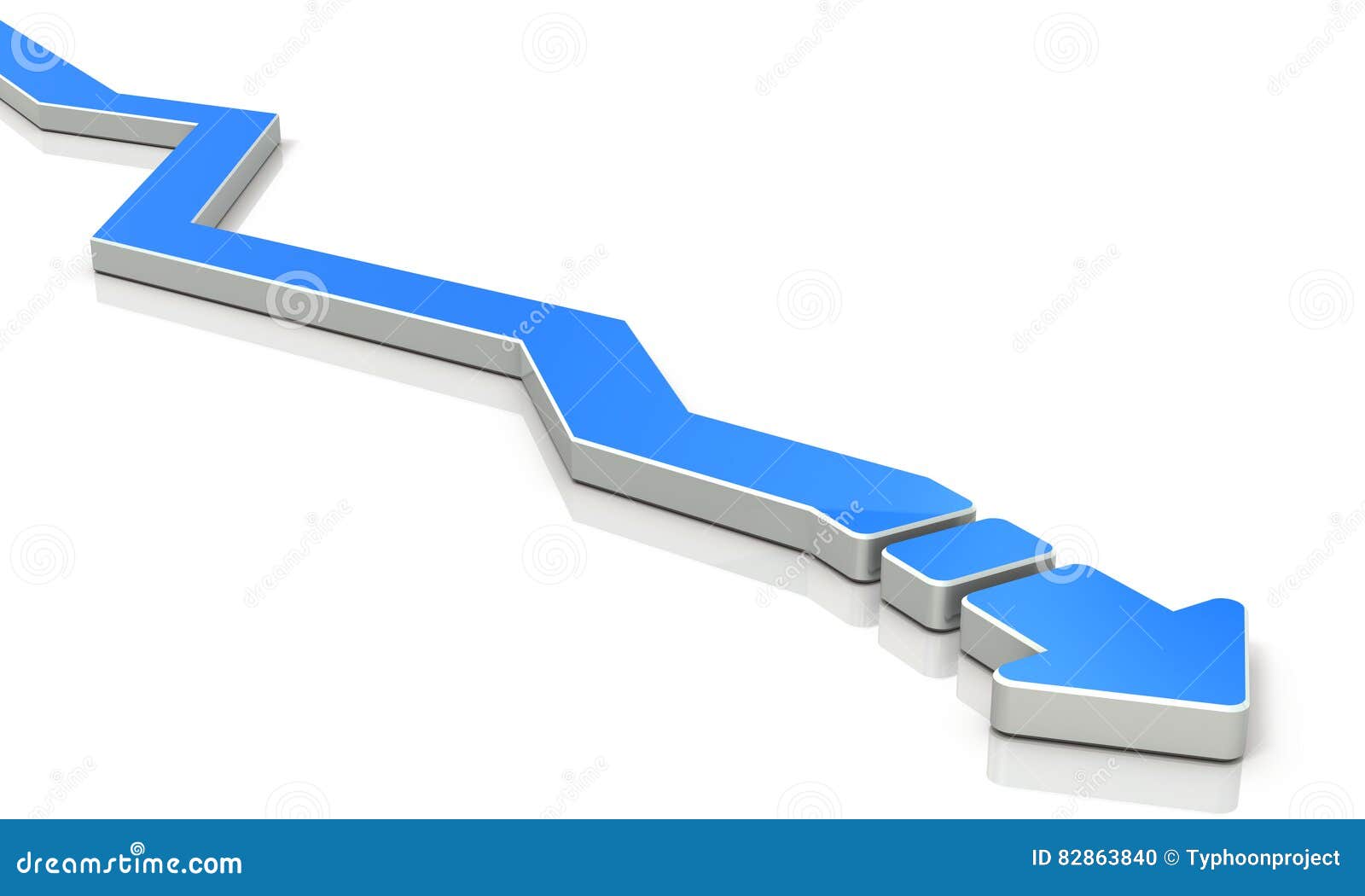 An Arrow Overturns the Course Many Times. Stock Illustration ...