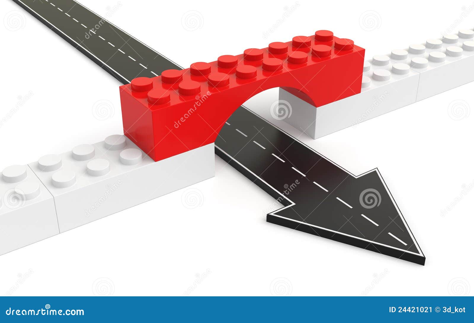 Arrow Passed Under the Bridge from Toy Bricks Stock Illustration ...