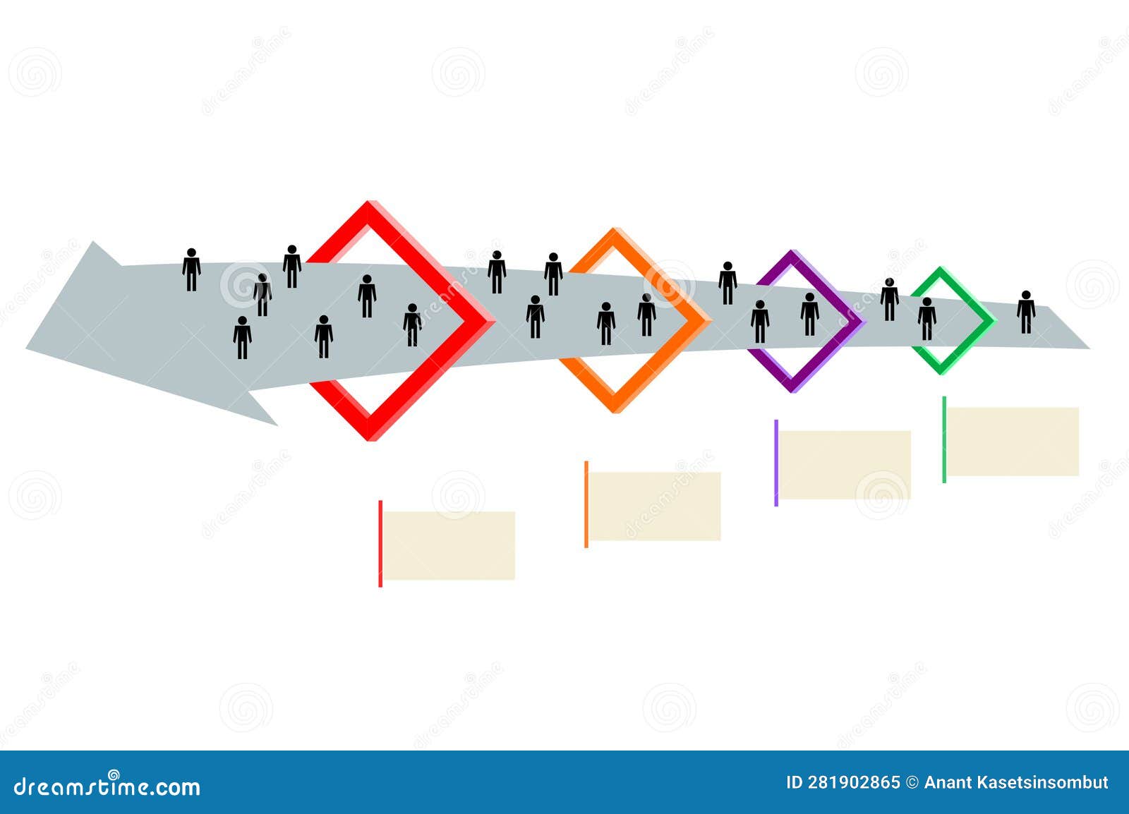 Arrow with Path that Grows with Man Icon To Success in a Four Step ...