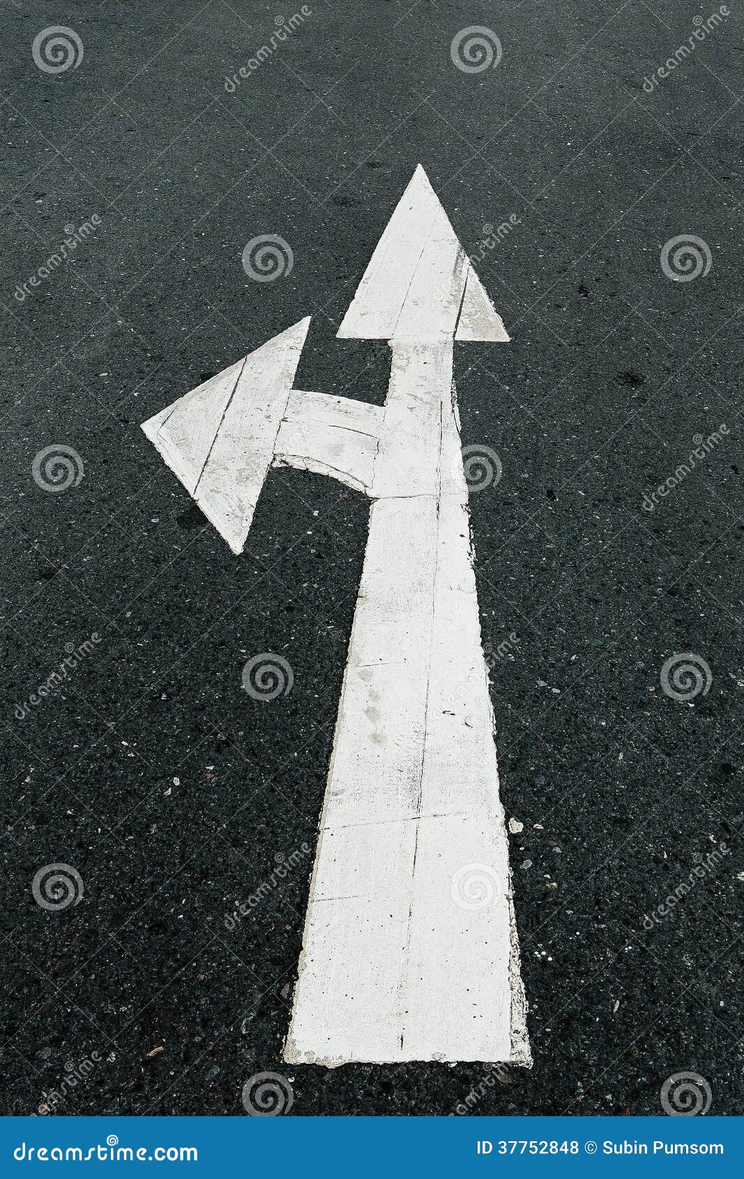 Arrow on pavement. stock photo. Image of arrow, point - 37752848