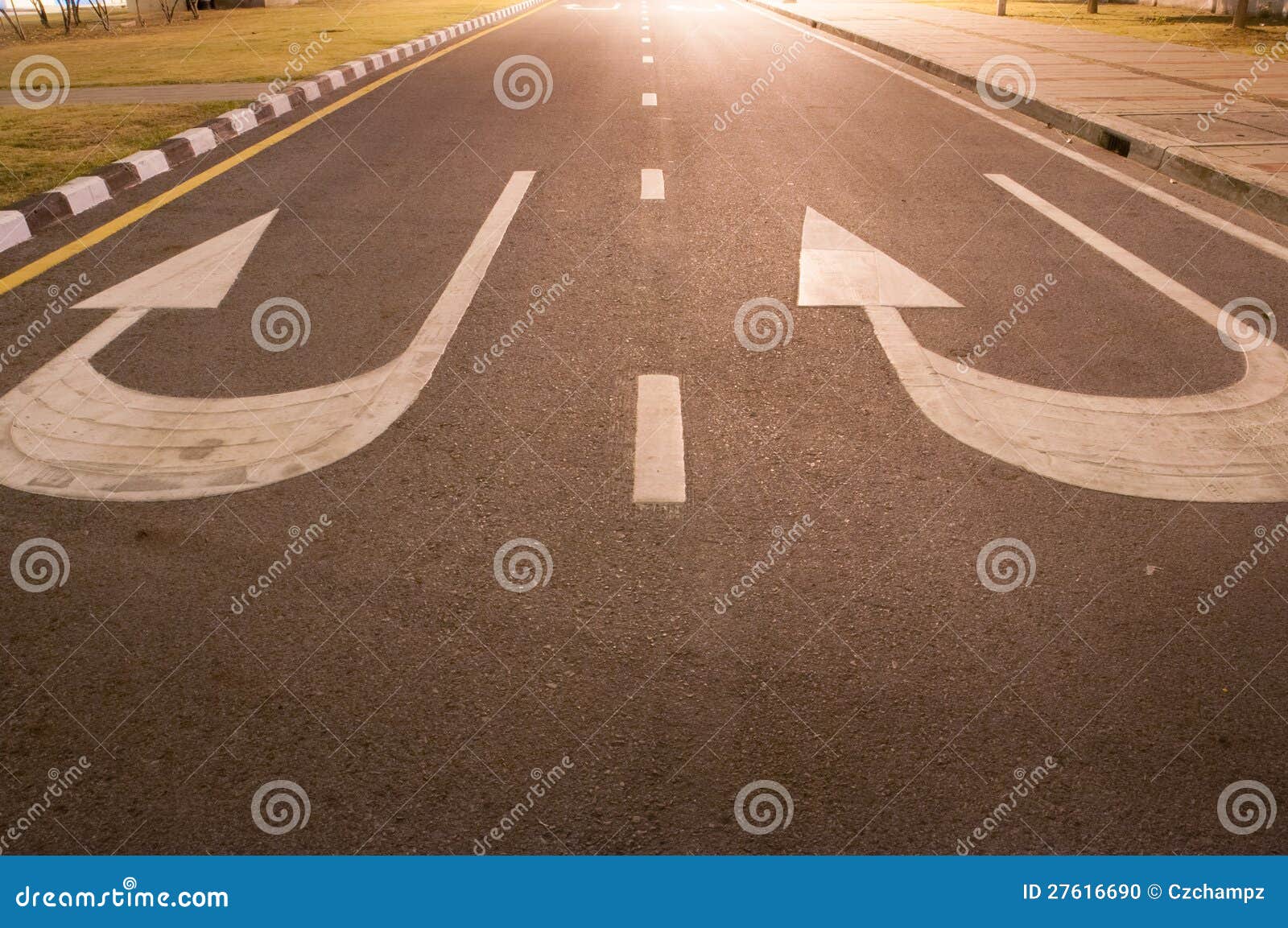 Arrow pavement marker stock photo. Image of street, highway - 27616690