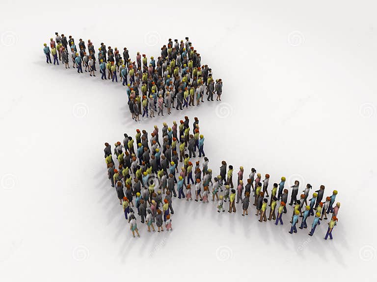 Arrow of people stock illustration. Illustration of discussion - 7589099