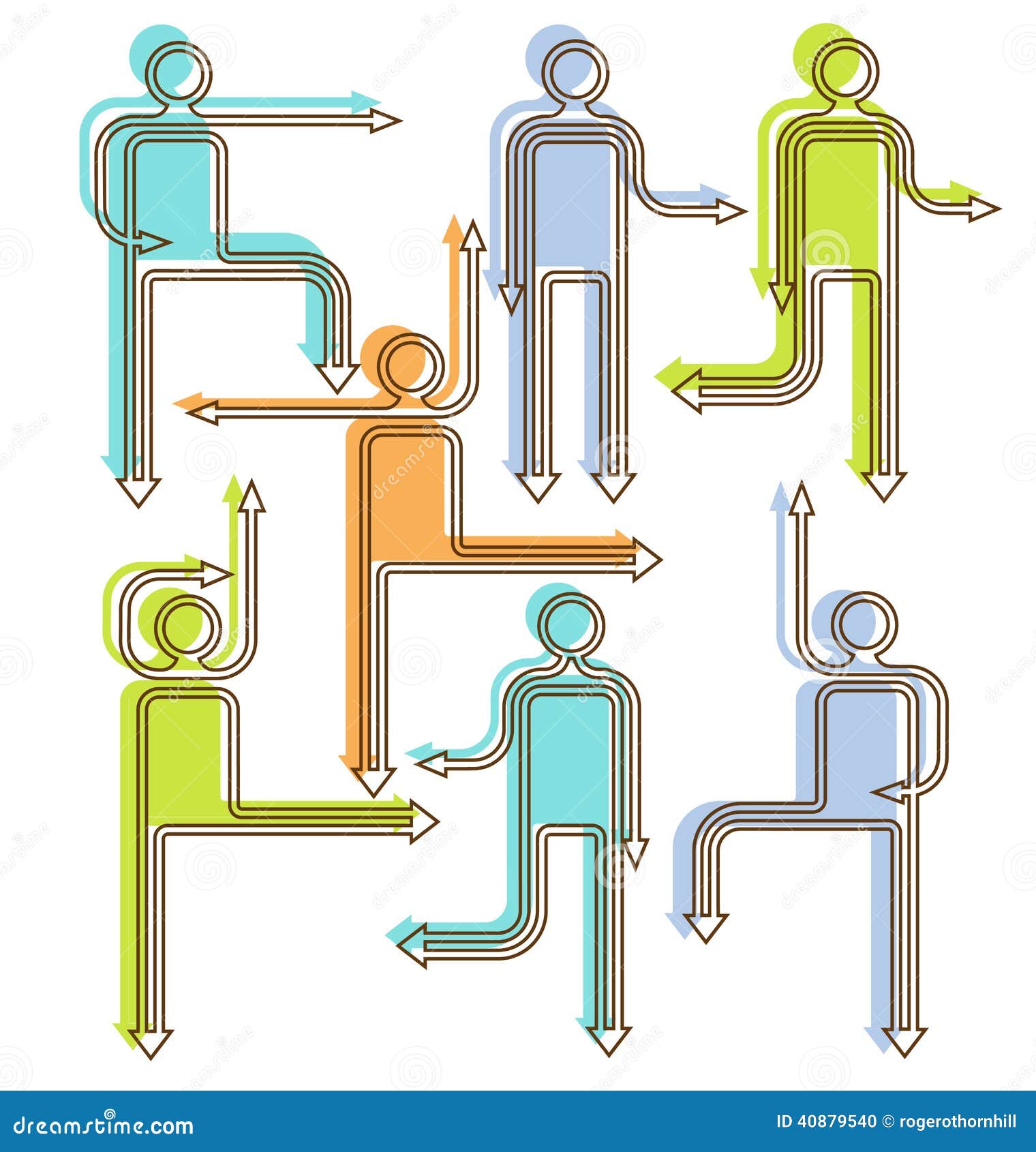 Arrow People Directional Icons Stock Vector - Illustration of sign ...