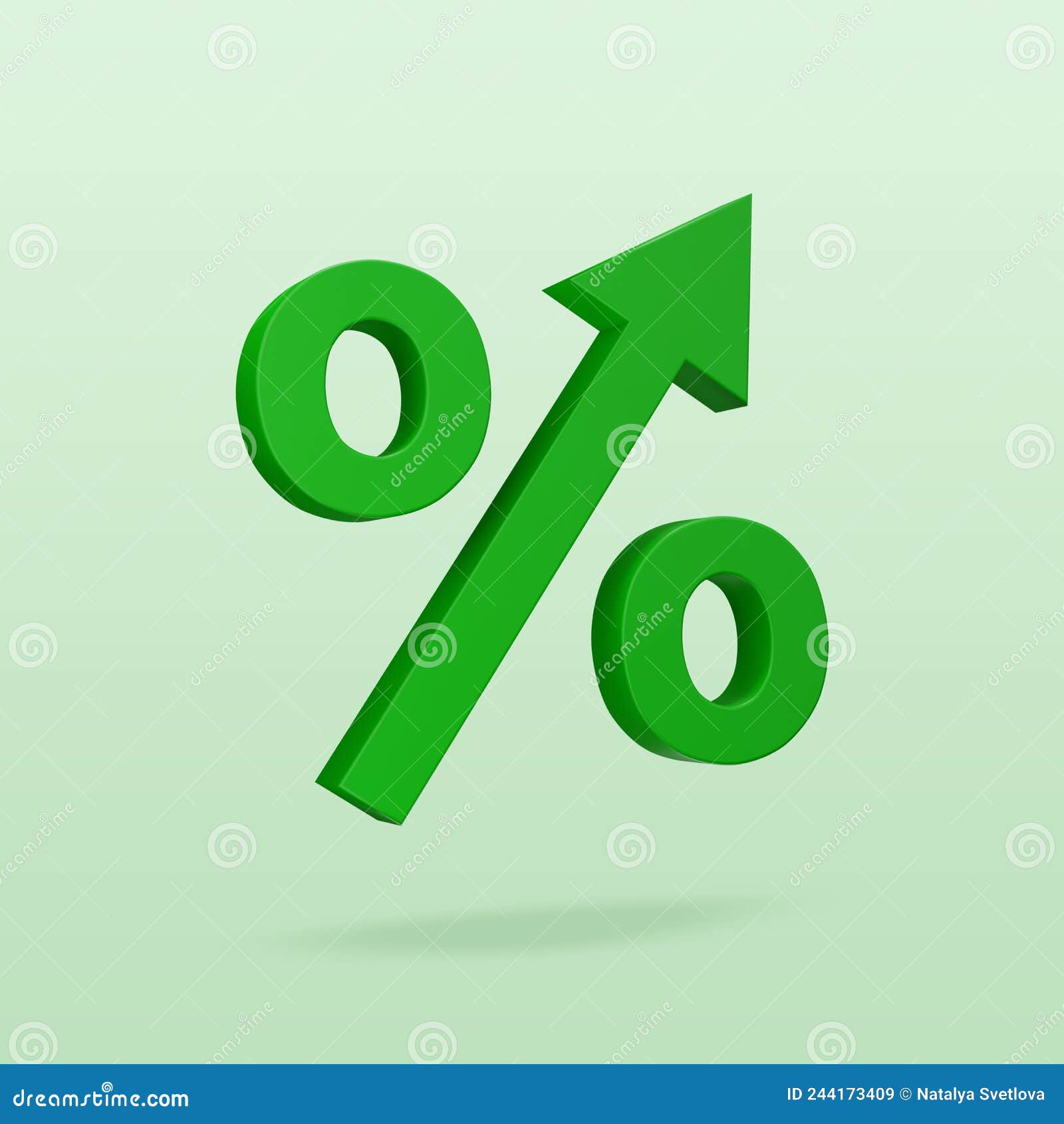 Arrow Percentage Up 3D Icon. Increase Symbol. 3D Rendering. Stock ...