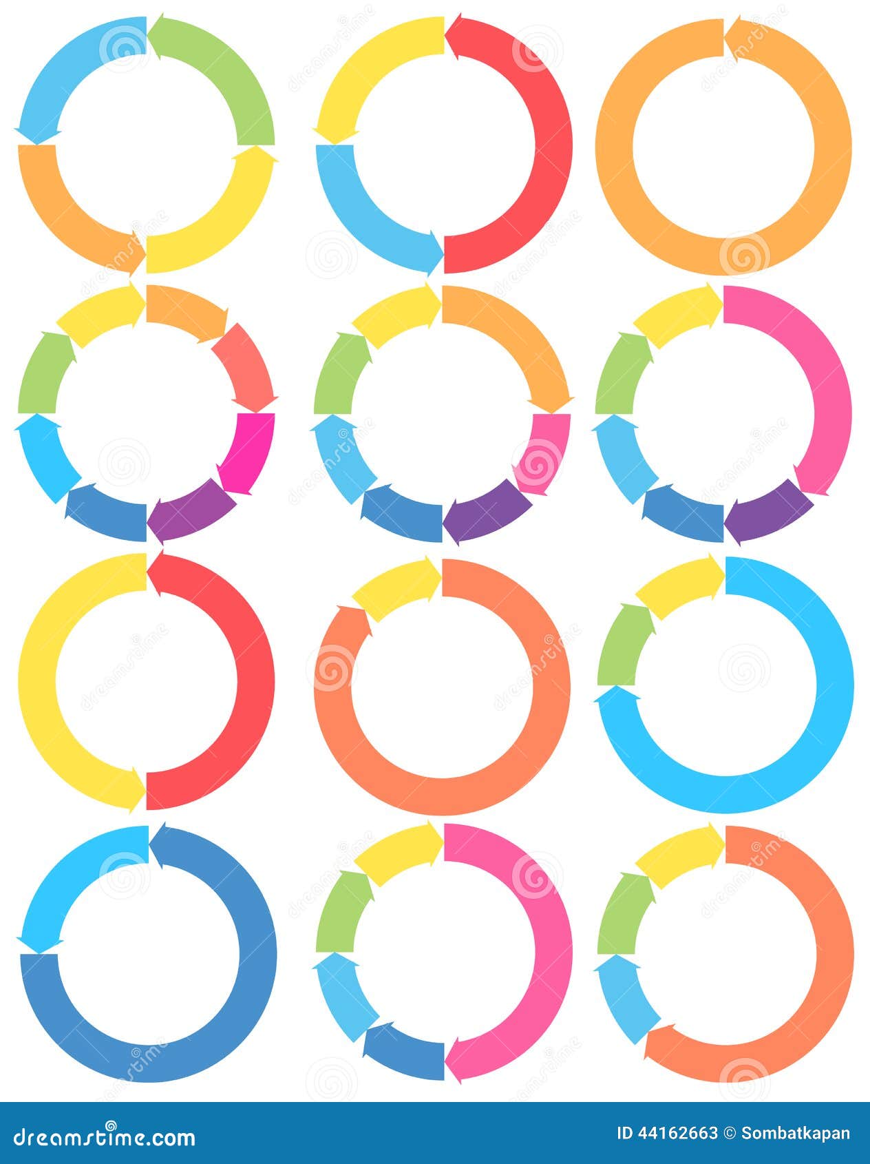 4 Arrow Pictogram Refresh Reload Rotation Loop Sign Set. Volume 02 ...