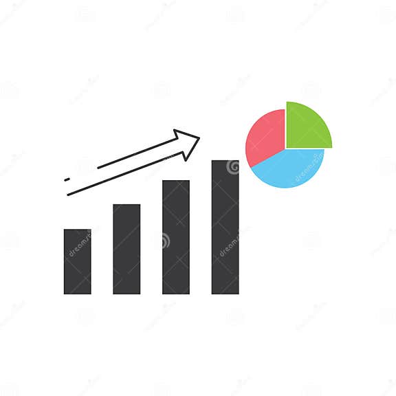 Arrow and pie chart stock vector. Illustration of coin - 339136255