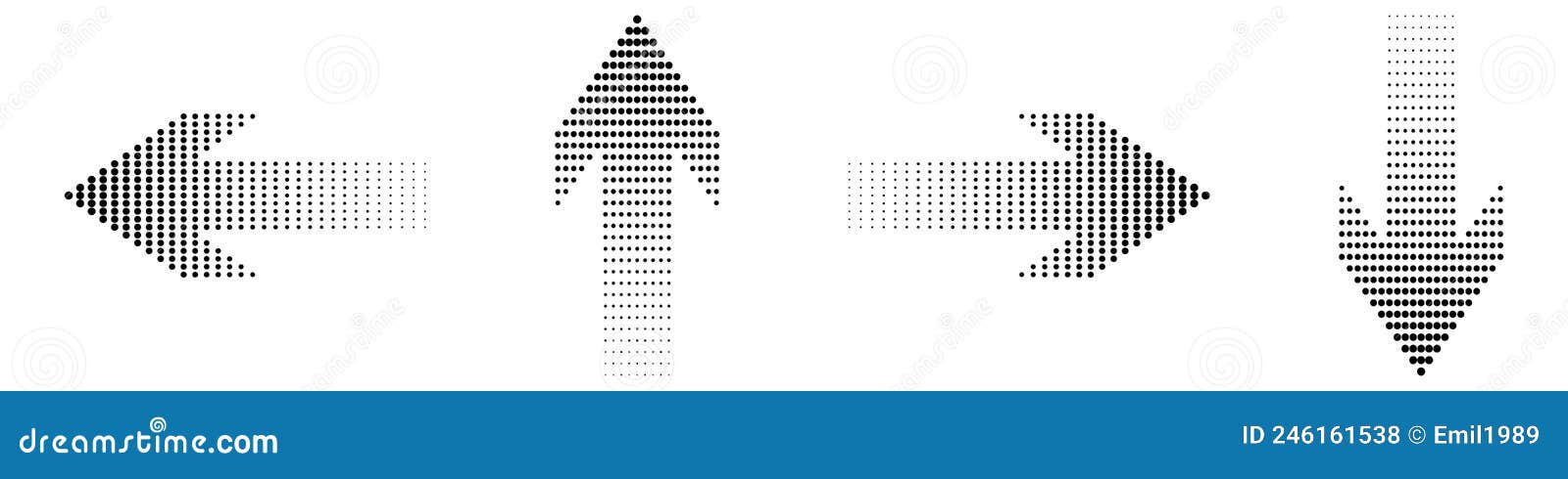 Arrow Pixel Halftone Effect Set. Vector Stock Vector - Illustration of ...