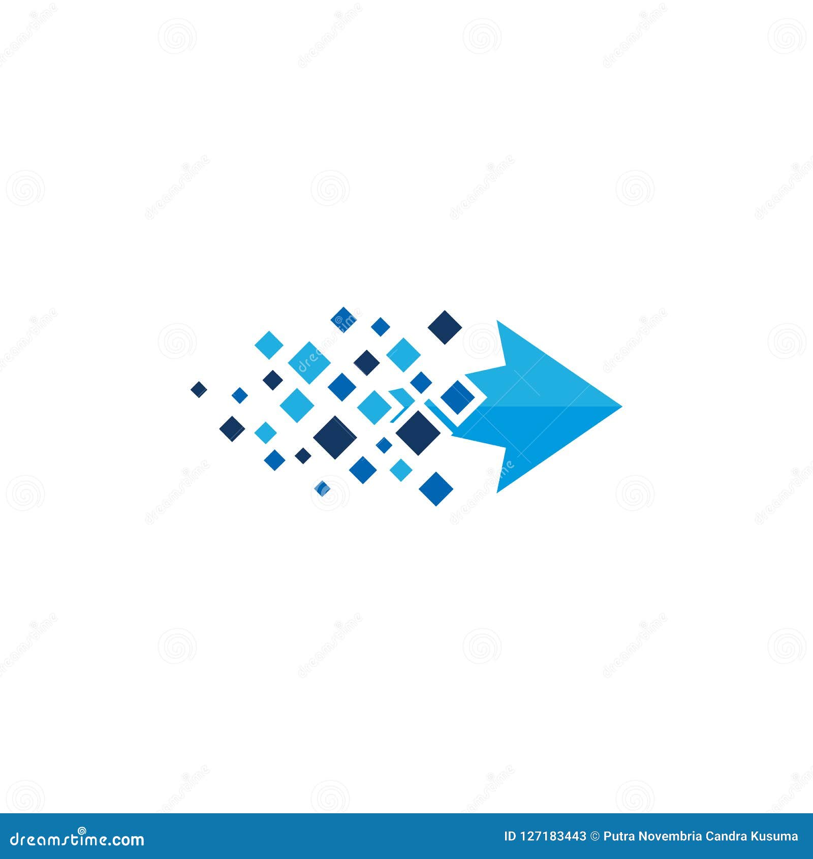 Arrow Pixel Logo Icon Design Stock Vector - Illustration of digital ...