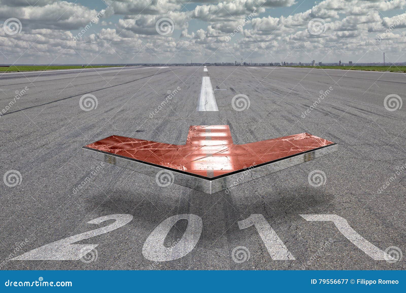 Arrow Platform Airport Runway Stock Illustration - Illustration of ...