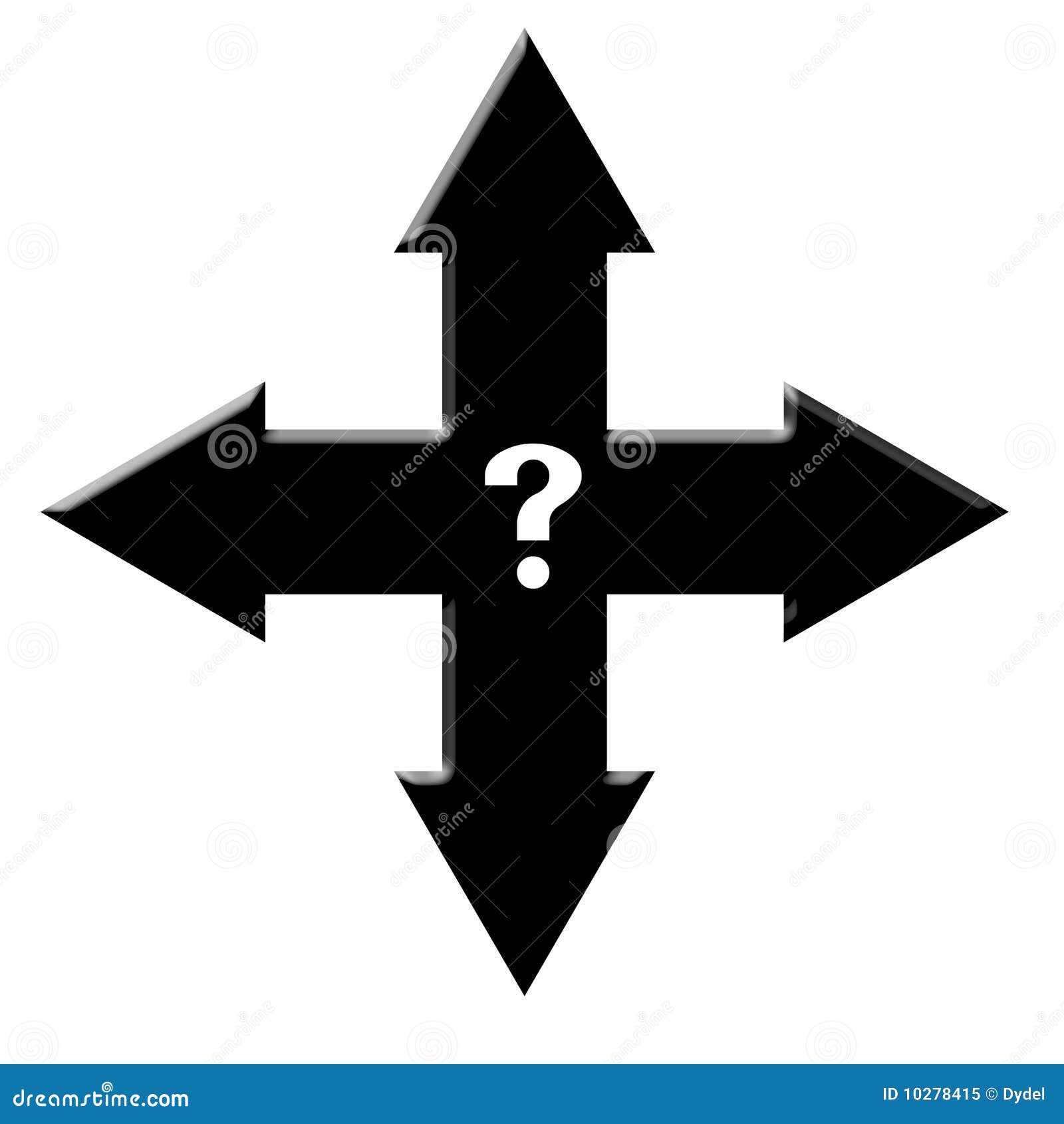 Arrow Point Directions Question Mark Stock Illustration - Illustration ...