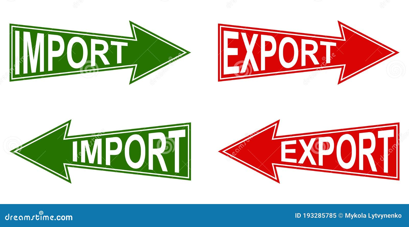 Arrow Pointer Import Export, Vector Pointers for Import and Export of ...