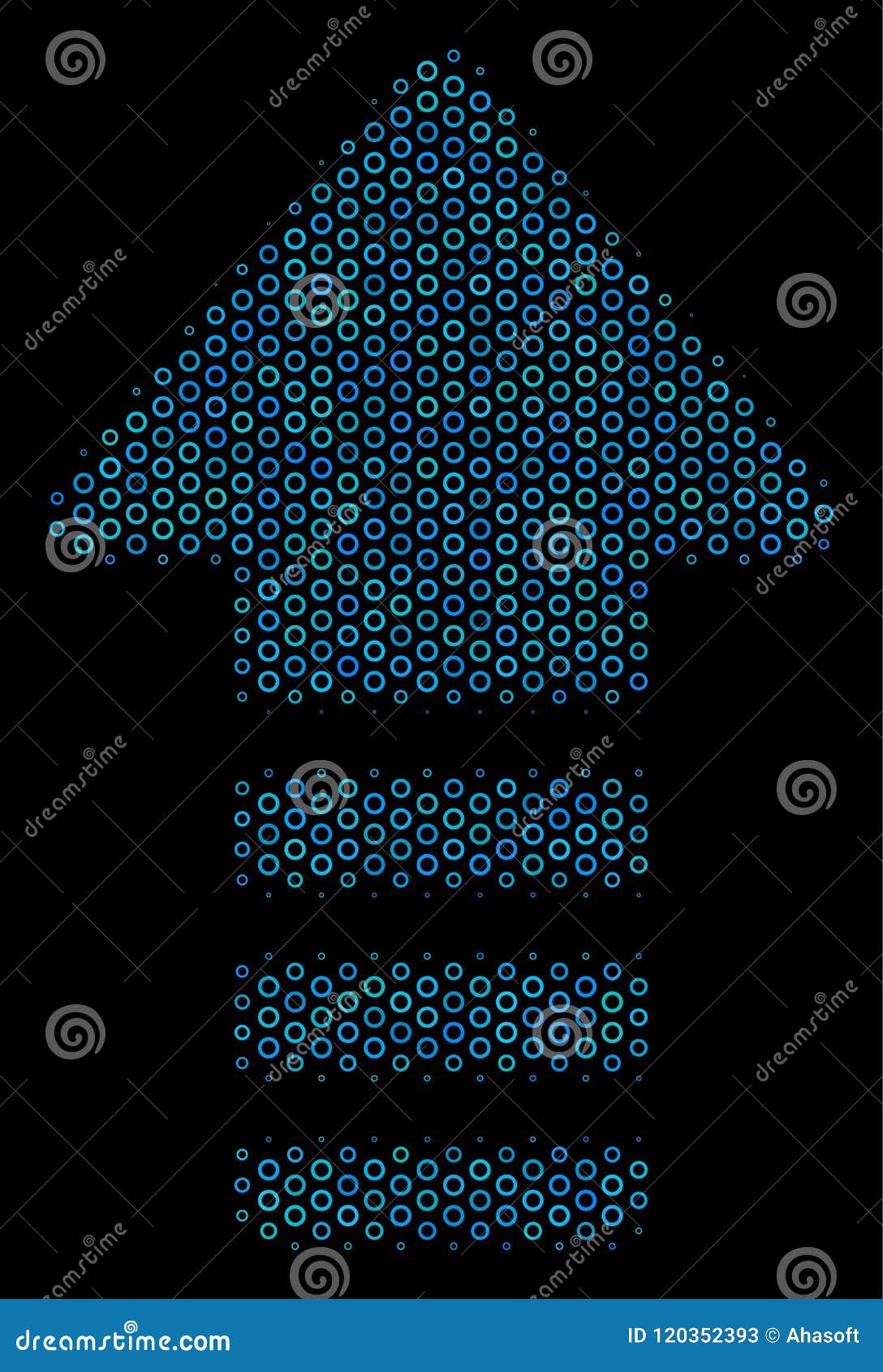 Arrow Pointer Mosaic Icon of Halftone Bubbles Stock Vector ...