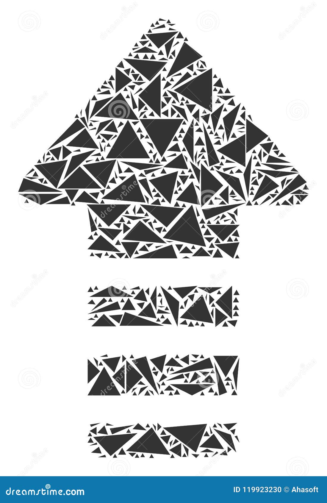 Arrow Pointer Collage of Triangles Stock Vector - Illustration of ...