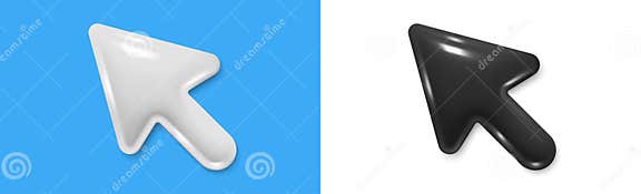 Arrow Pointer, Mouse Cursor 3d Icon. Computer Interface Render. Click Here Arrow. Vector Stock ...