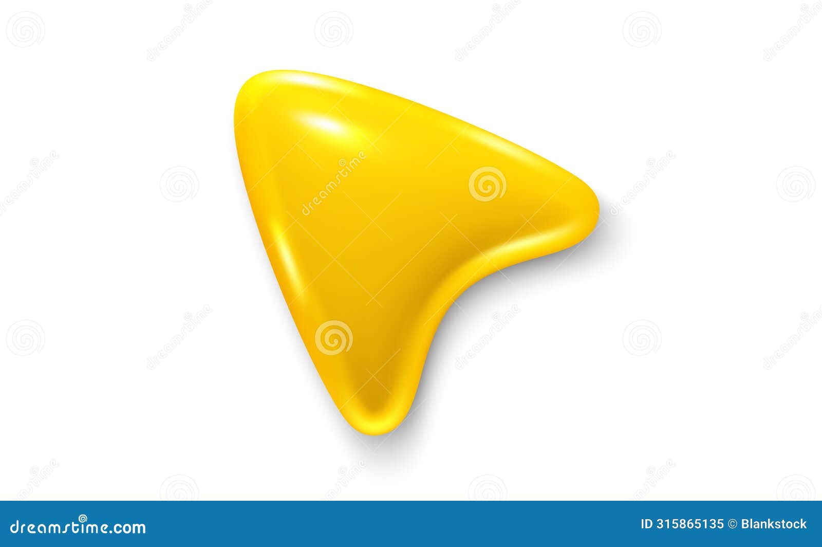 Arrow Pointer, Mouse Cursor 3d Icon. Computer Interface Tool. Click Here Yellow Arrow. Vector ...