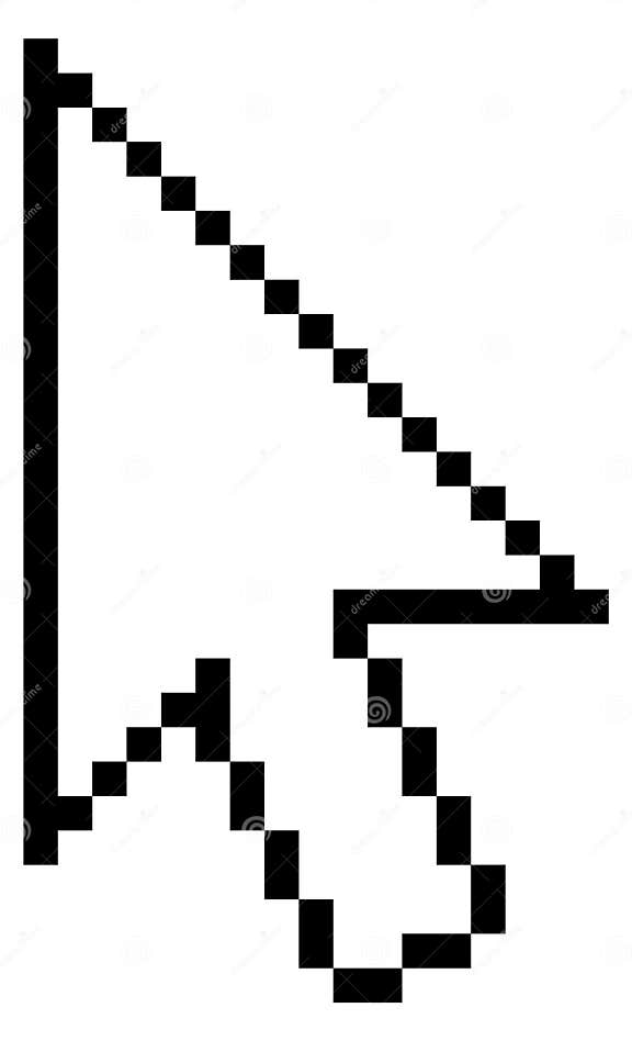 Arrow Pointer in Pixel Art Style. Retro Cursor Stock Vector ...