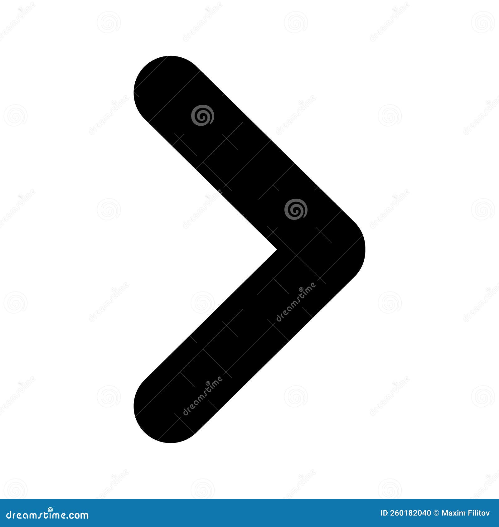 Arrow Pointer with Rounded Edges. Black Arrow Icon. Vector Illustration ...