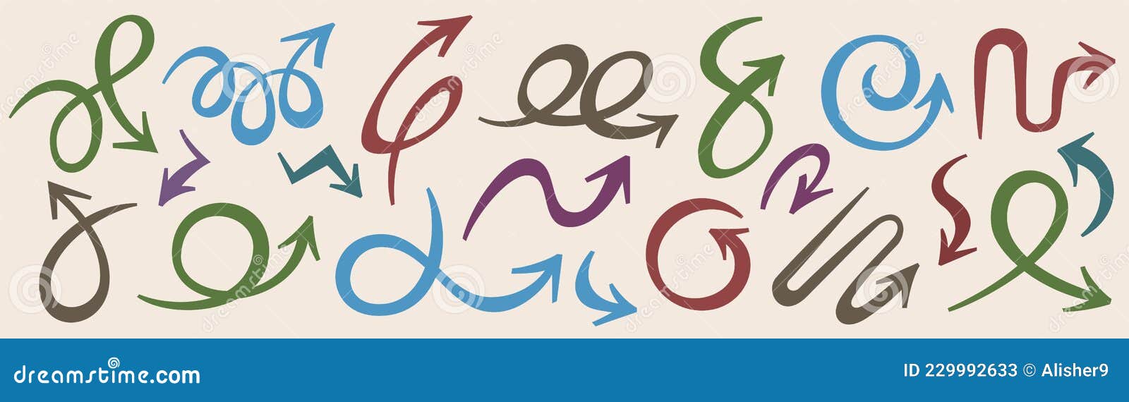 Arrow and Pointer Signs Set Stock Vector - Illustration of drawn, sign ...